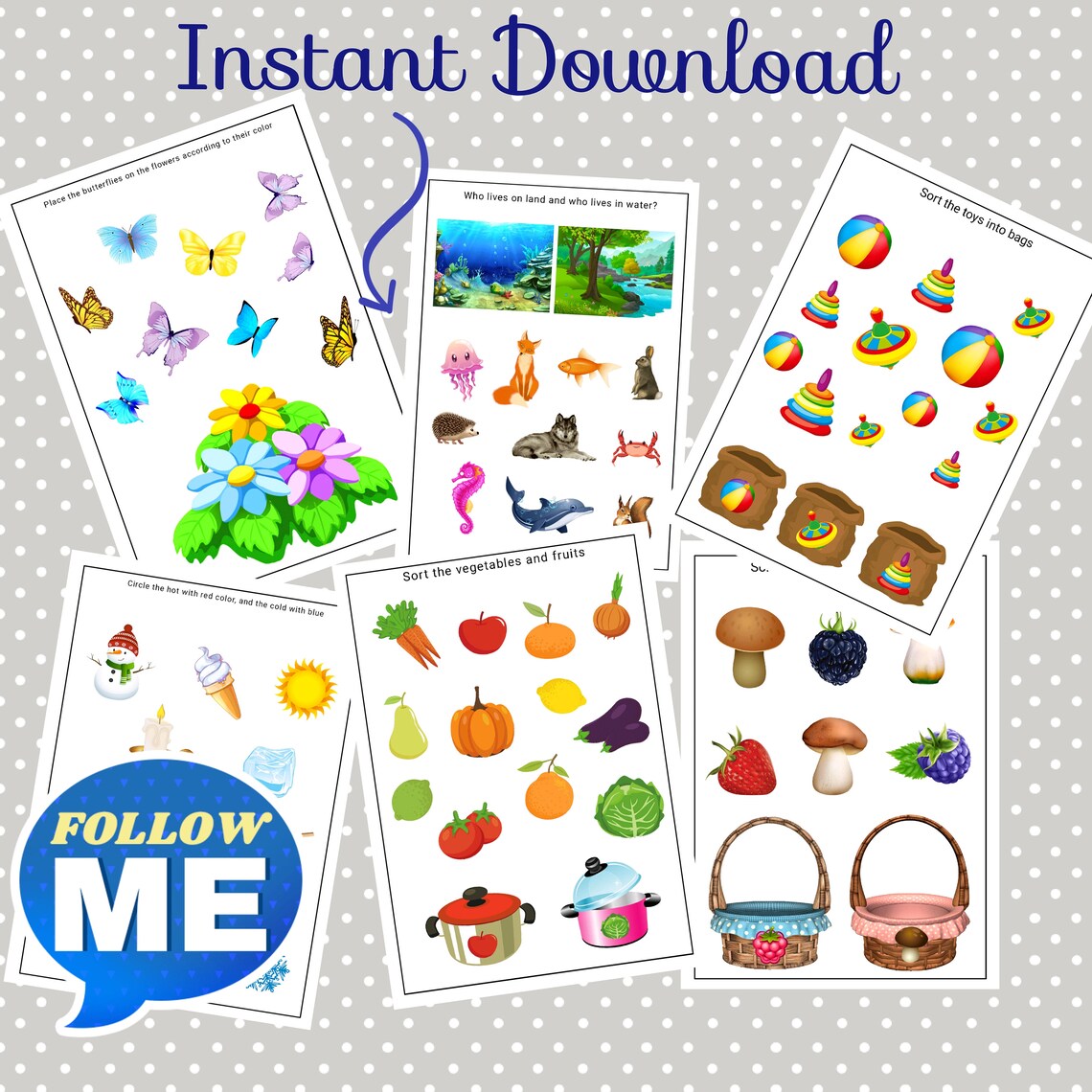 Sorting Game| Printable Activity for Toddlers and Preschool| Homeschool ...