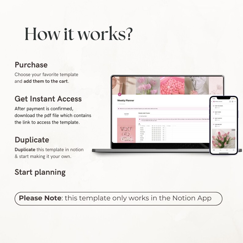 Notion Template, Notion Dashboard, Aesthetic Pink Weekly Notion Template, Notion Planner ...
