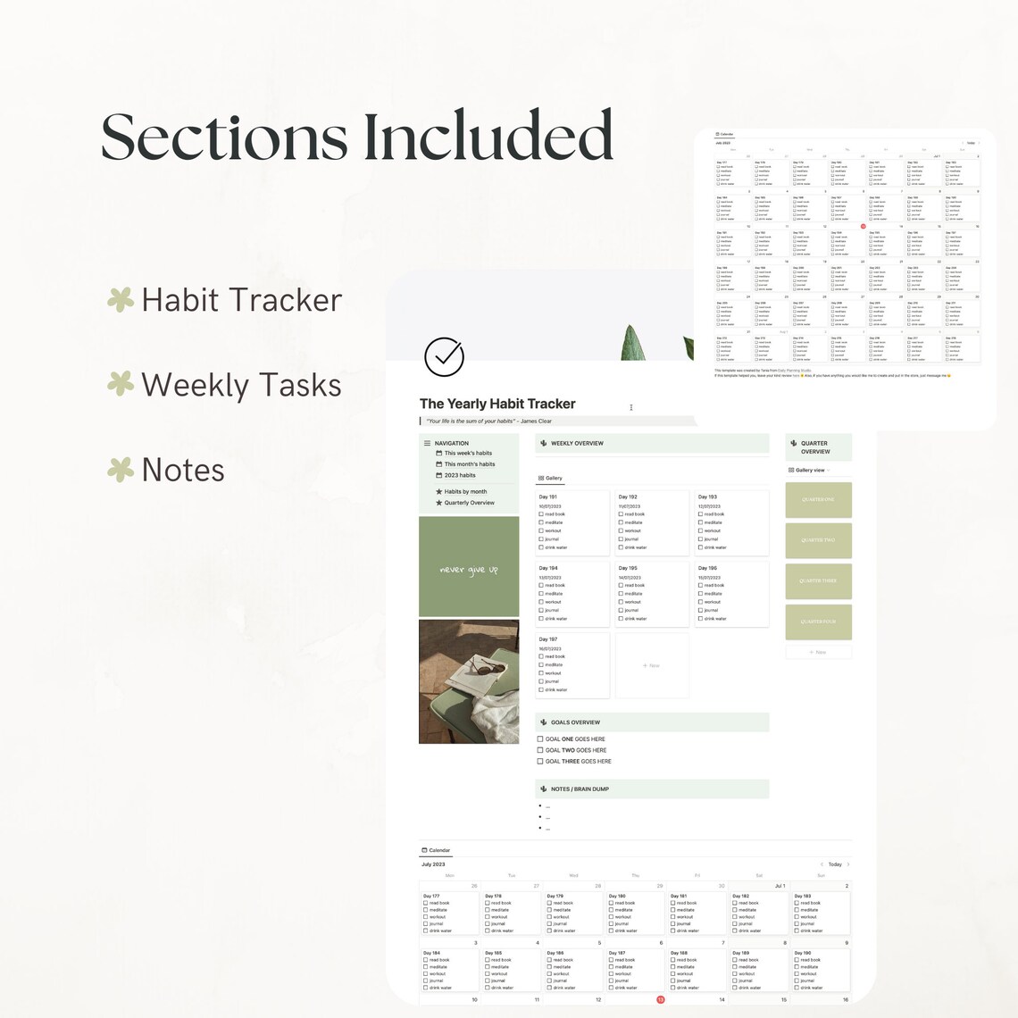 Notion Habit Tracker Notion Template Notion Dashboard Notion Planner Digital Habit Tracker ...