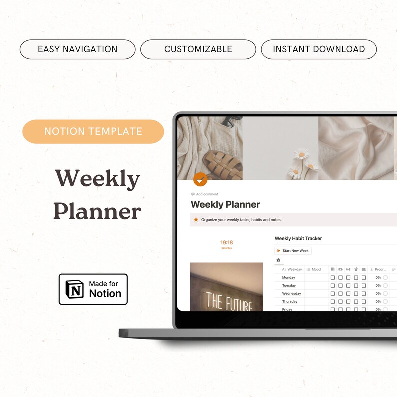 Notion Weekly Planner | Notion Template Weekly | Notion Personal Life ...