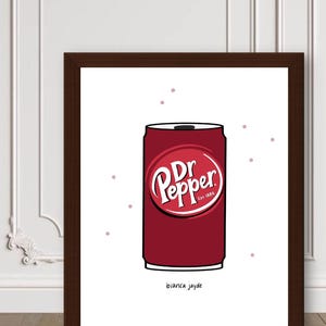 Dr Pepper Wall Art – Minimalist Soda Can Print, Fun Kitchen Decor, Pop ...