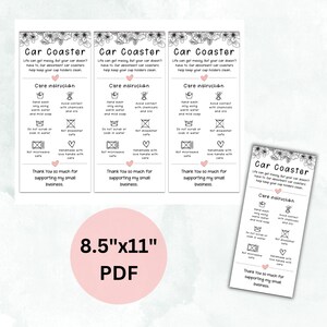 Car Coaster Tag, Car Coaster Packaging, Car Coaster Care Instruction ...