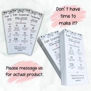 Car Coaster Tag, Car Coaster Packaging, Car Coaster Care Instruction ...