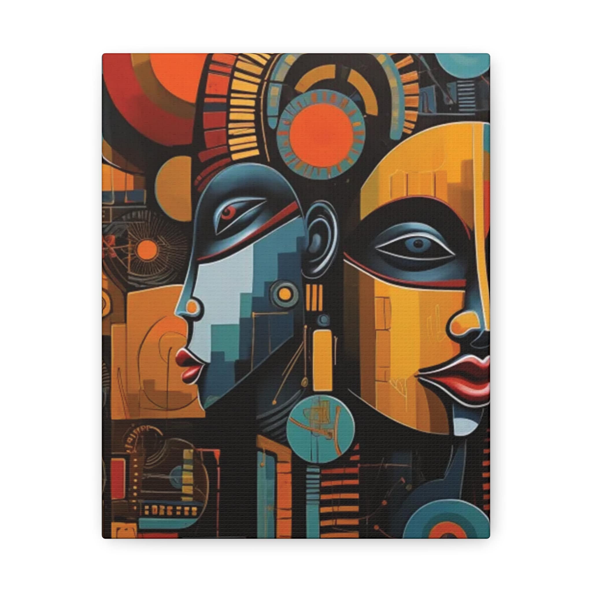 African Art Canvas Gallery Wraps African Wall Art Tribal Boho Canvas ...