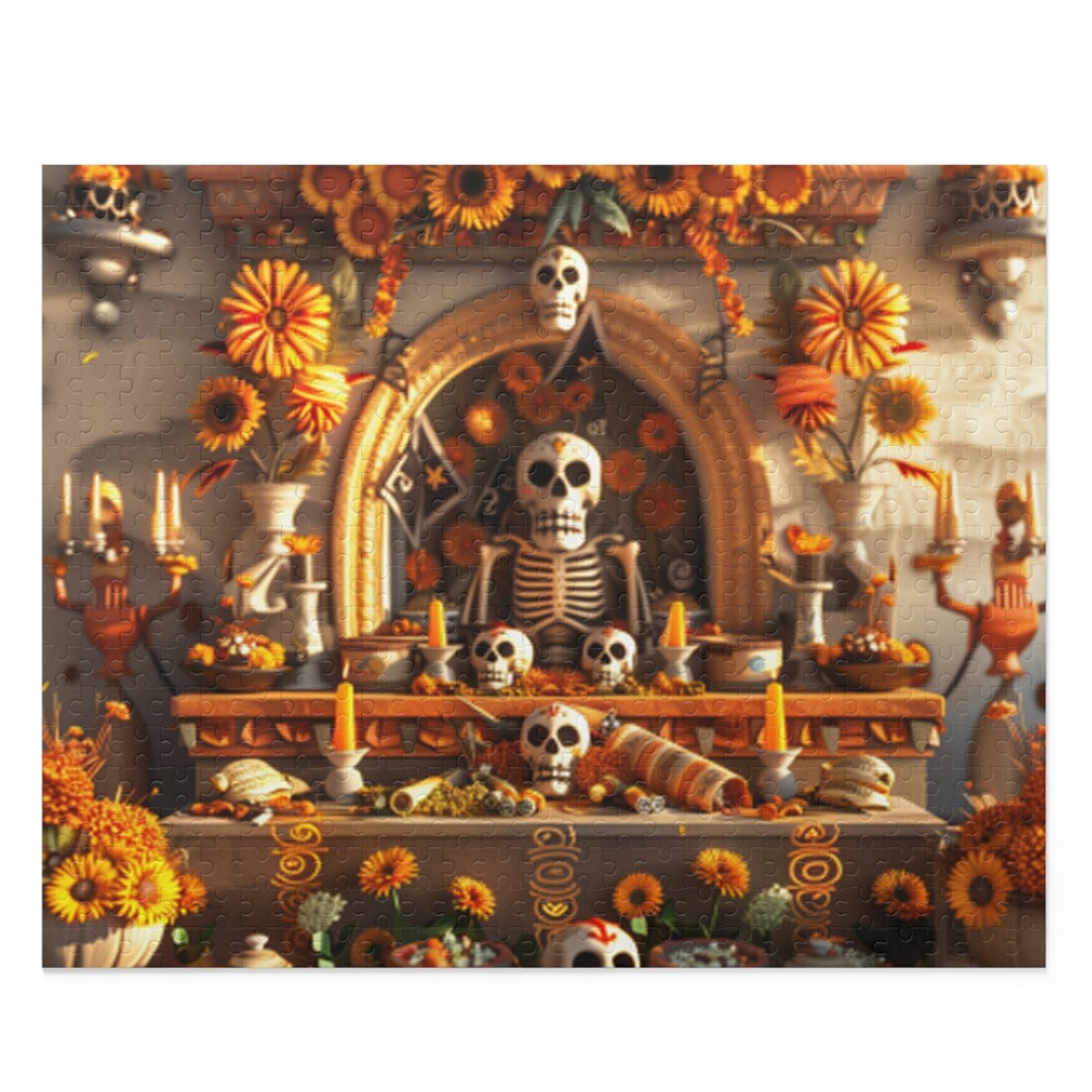 Mexican Art Day of the Dead Día De Muertos Puzzle Skull Puzzle Gift ...