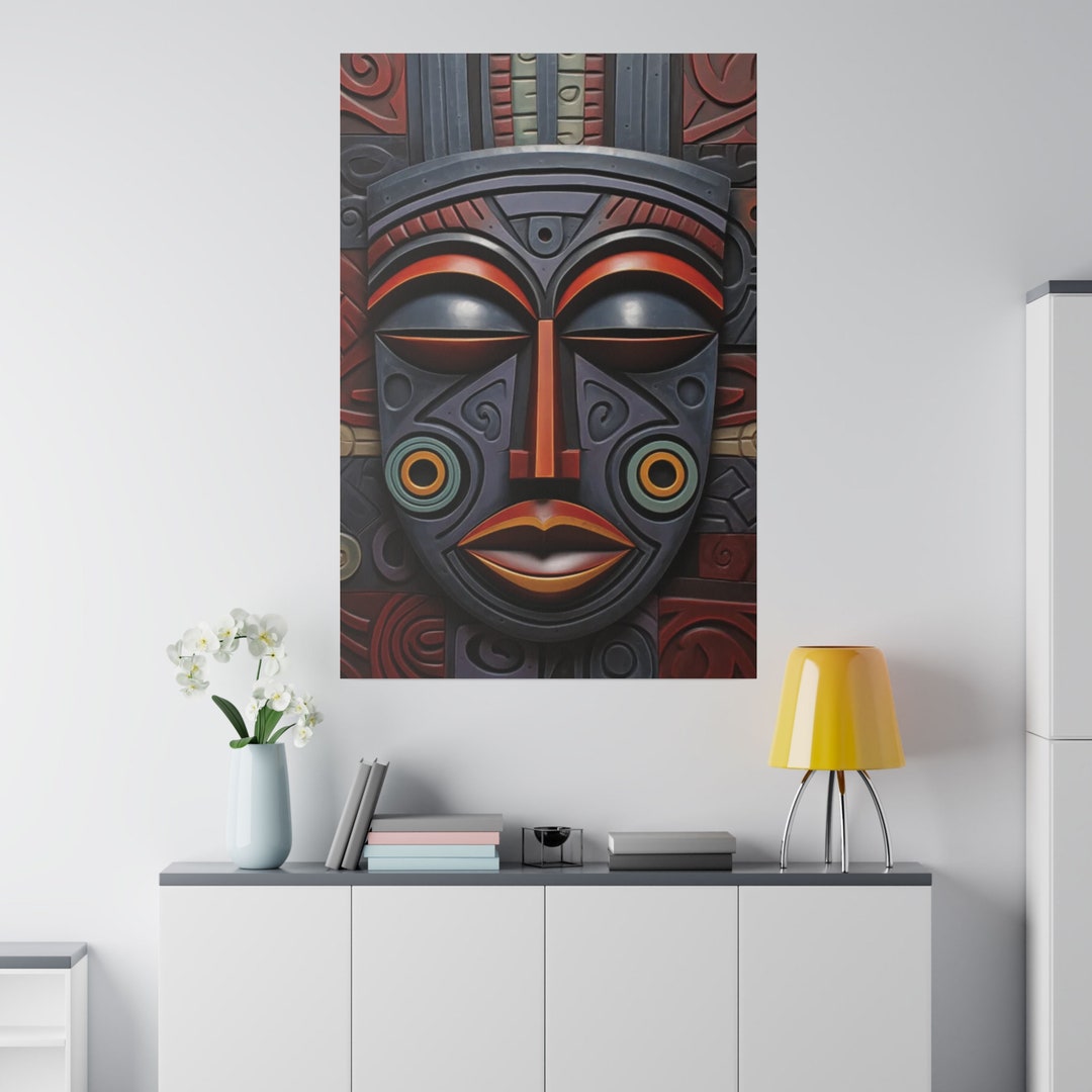 African Art Matte Canvas, Stretched, 0.75 African Man Wall Art Boho ...