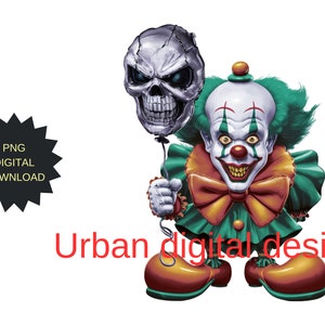 Clown Creepy Face Scary Halloween Horror Costume Graphic Design Clipart ...