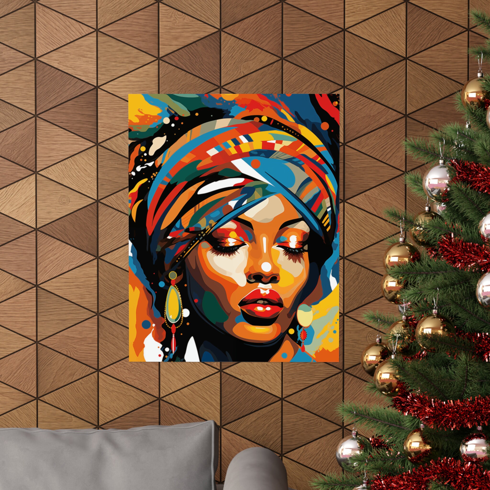 African Woman Matte Vertical Wall Art Poster Boho Living Room Decor Living Room Bedroom Wall Art
