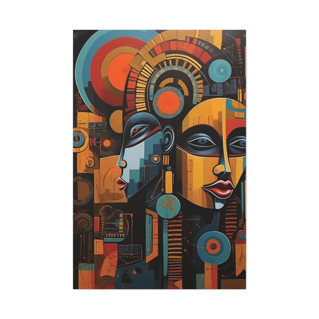 African Art Canvas Gallery Wraps African Wall Art Tribal Boho Canvas ...