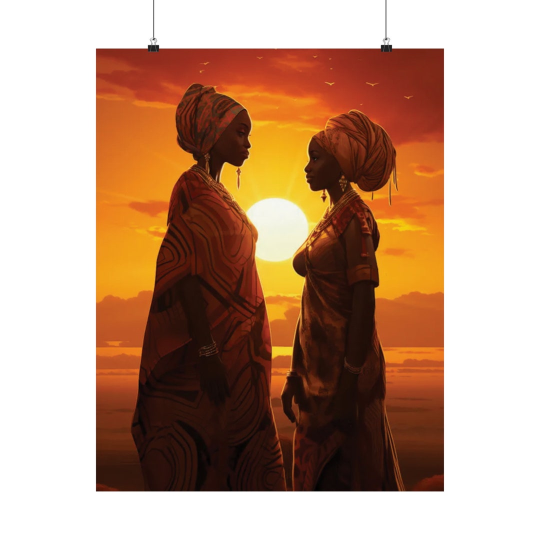 African Art Matte Poster Women Wall Art Boho Wall Art Boho Living Room ...