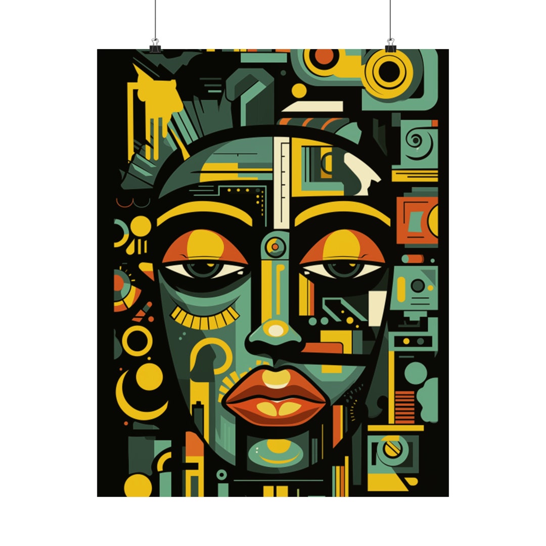 African Art Matte Vertical Wall Art Poster Tribal Living Room Decor ...