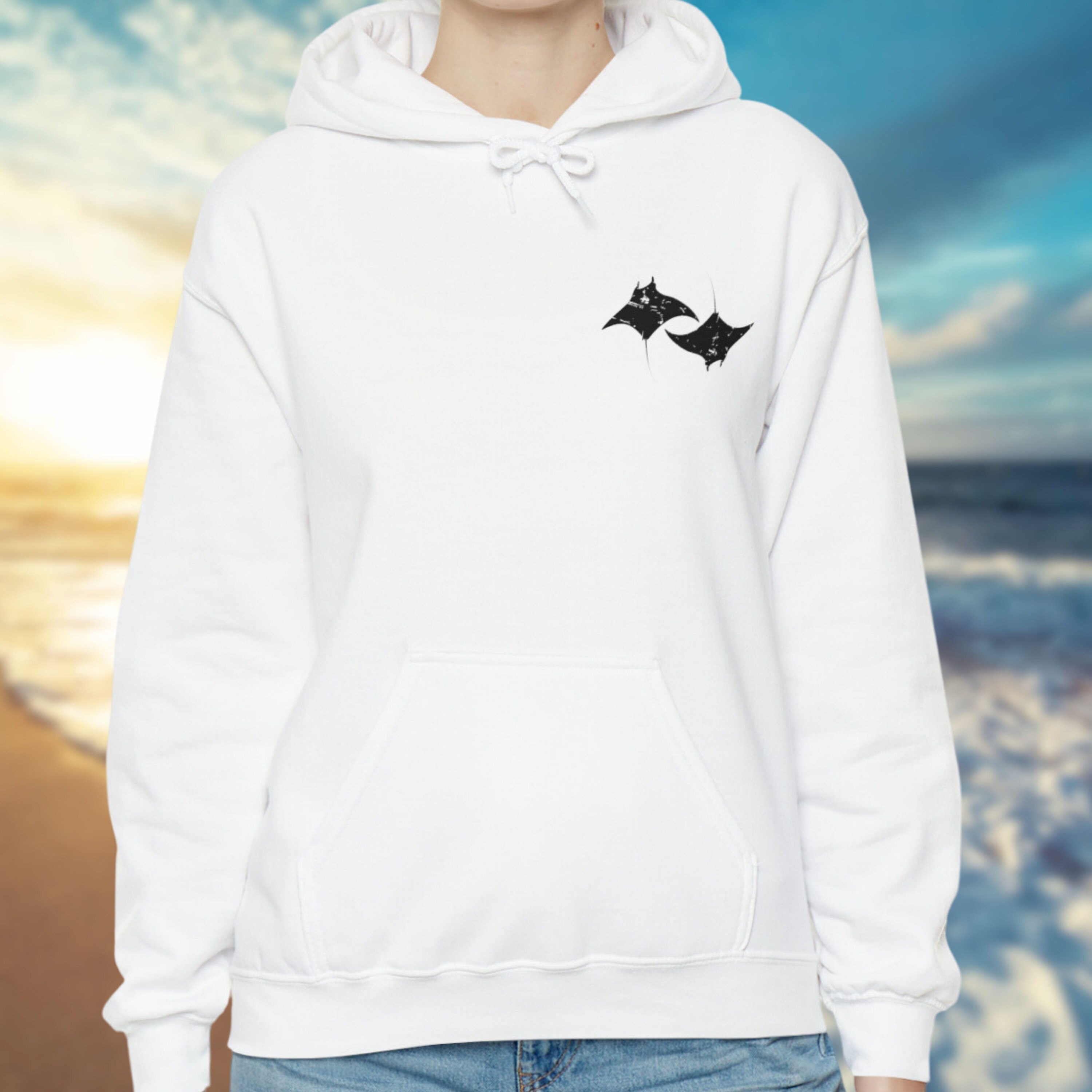 Manta Ray Preppy Hoodie Ocean Beach Hoodie, Scuba Aesthetic Hoodie ...