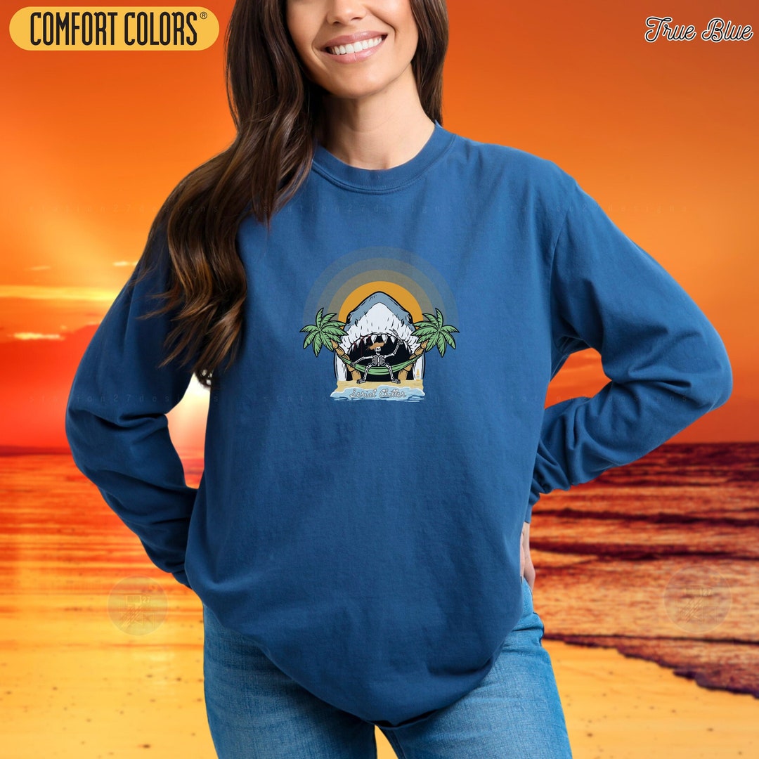 Summer Skeleton Shirt: Great White Shark Humor Shirt, Serial Chiller ...