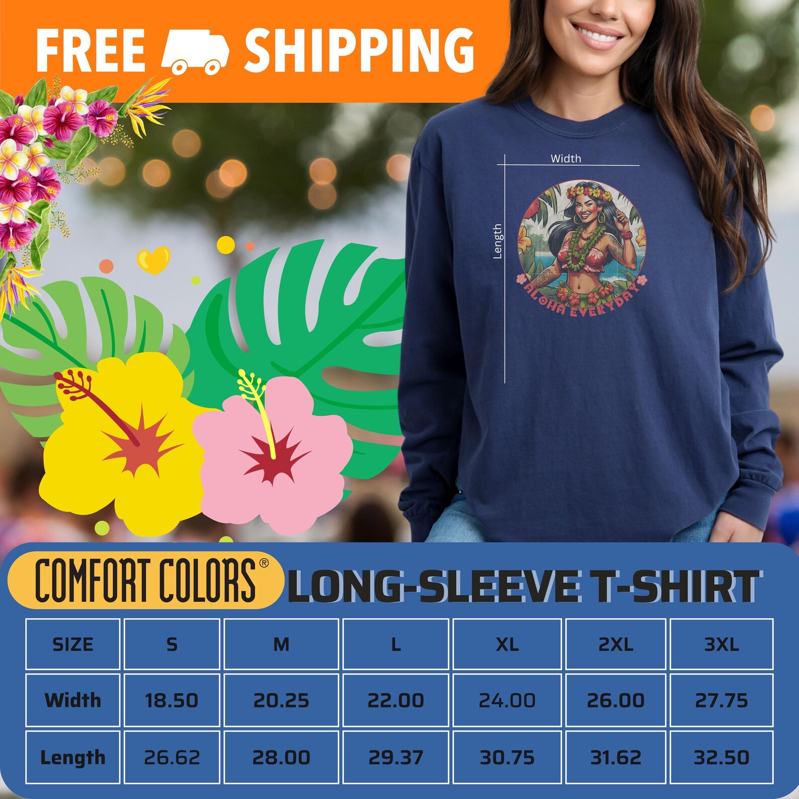 Long Sleeve Aloha Shirt: Hula Dancer Hawaiian Beach Vacation - Etsy