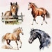 Horses Watercolor Clipart | Farm Horses Clipart Bundle | Horse Clipart ...