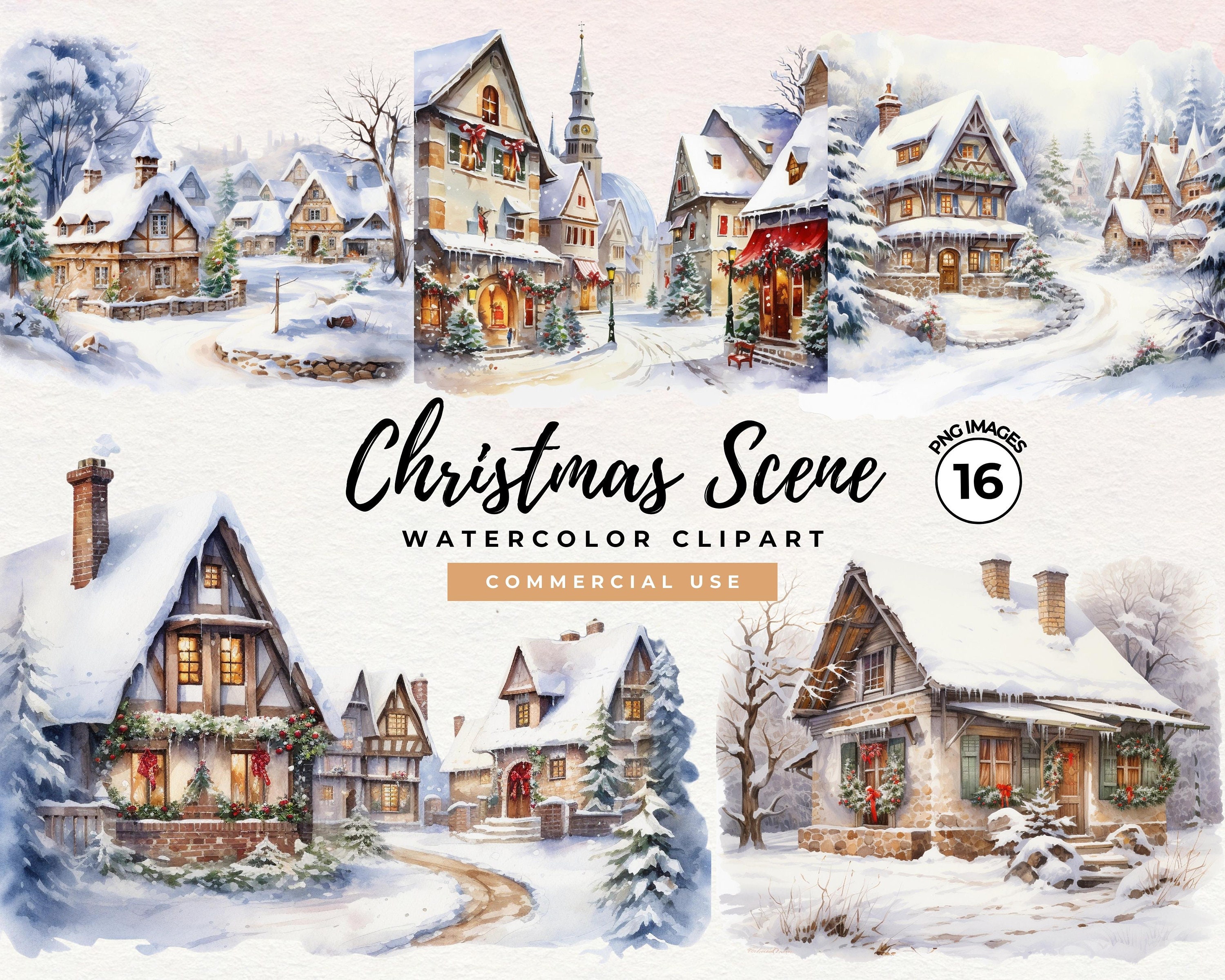 Winter Holiday Scene Clip Art