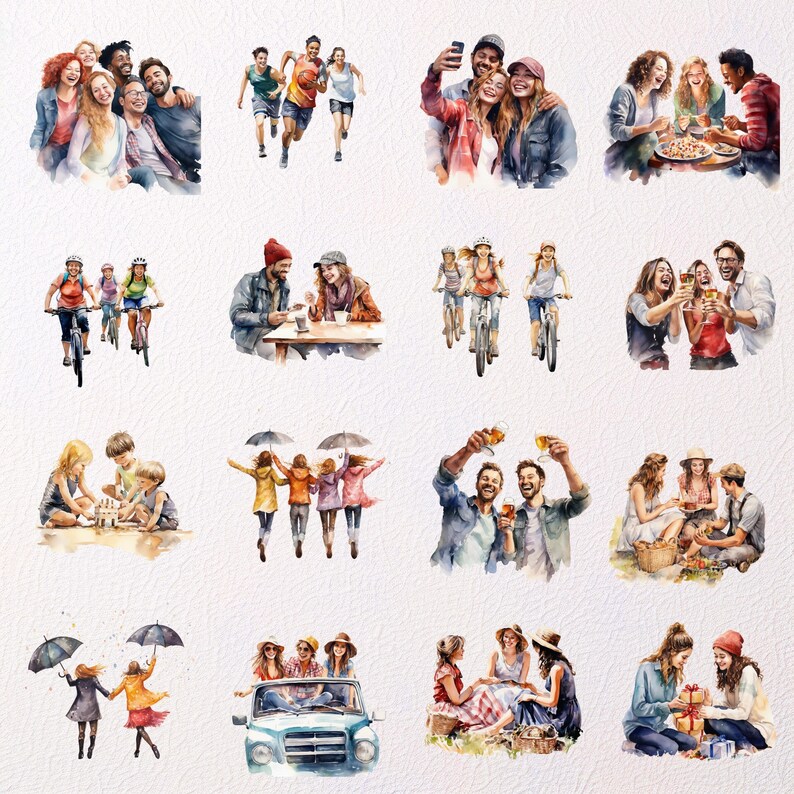 Watercolor Best Friends Clipart Bundle Transparent Soul Mate - Etsy