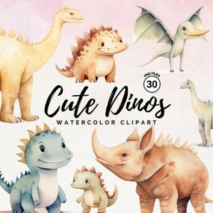 Watercolor Dinosaur Clipart Dinosaur Clipart Bundle, Dino Nursery ...
