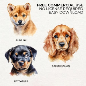 Watercolor Puppy Clipart | 30 Dog Breeds Clipart Bundle, Puppy Dog ...