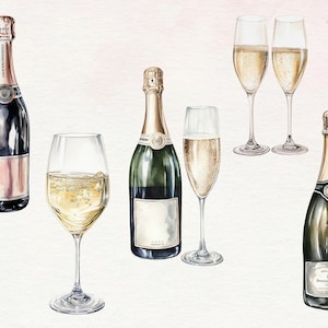 Watercolor Champagne Clipart - Celebration Party Clipart, Champagne PNG ...