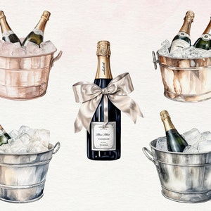 Watercolor Champagne Clipart - Celebration Party Clipart, Champagne PNG ...