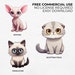 Cute Cats Clipart Bundle 20 Cats PNG Printable, Cute Cat Breeds ...