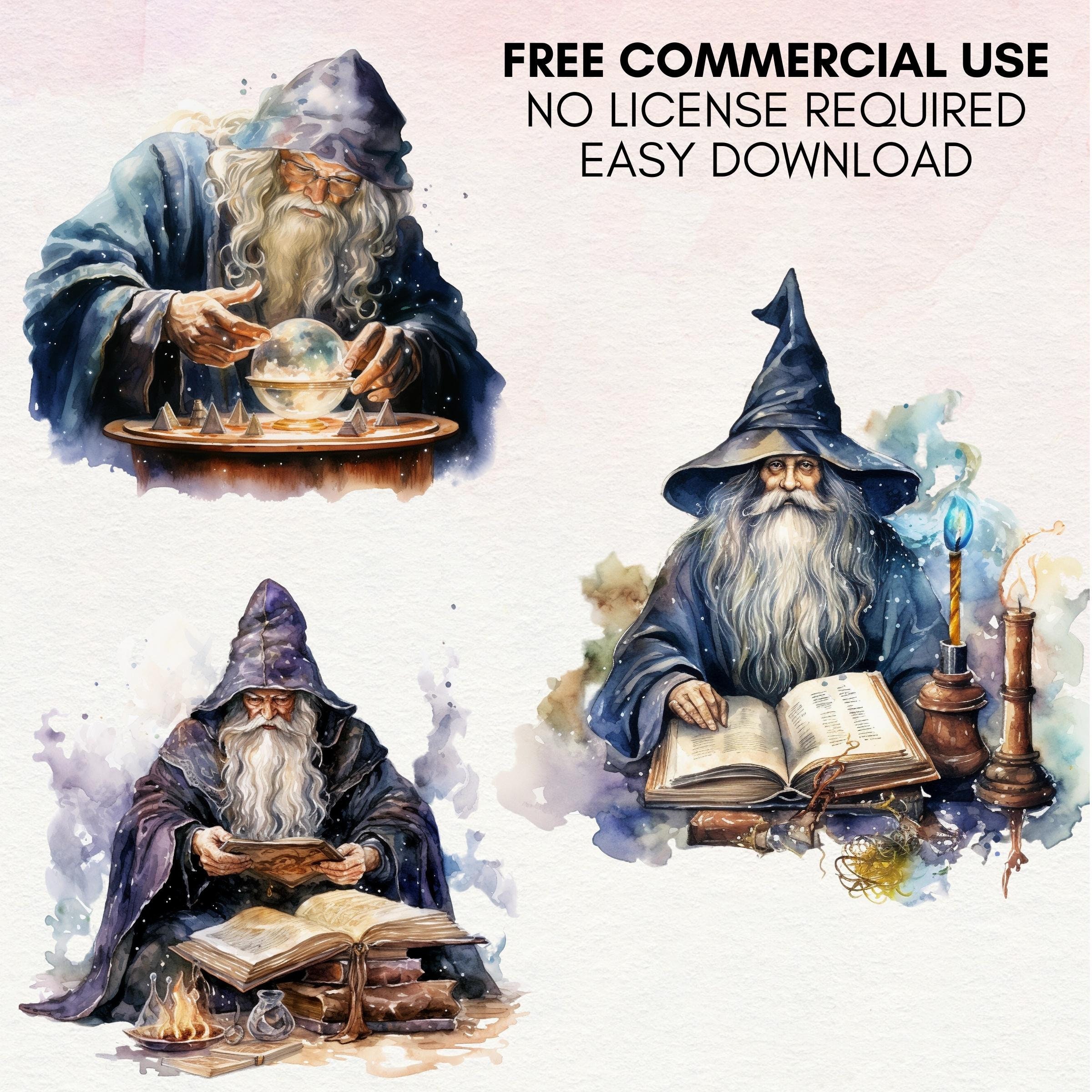 60 Watercolor Wizard School Clipart | Magic School Items Clipart Bundle ...