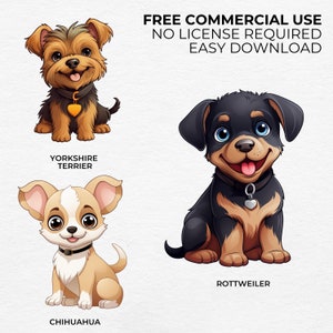 Dogs Clipart Bundle | 20 Cute Dog Breeds SVG PNG Printable, Kawaii Dogs ...