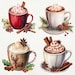 Watercolor Hot Chocolate Clipart Hot Cocoa PNG, Card Making, Printing ...