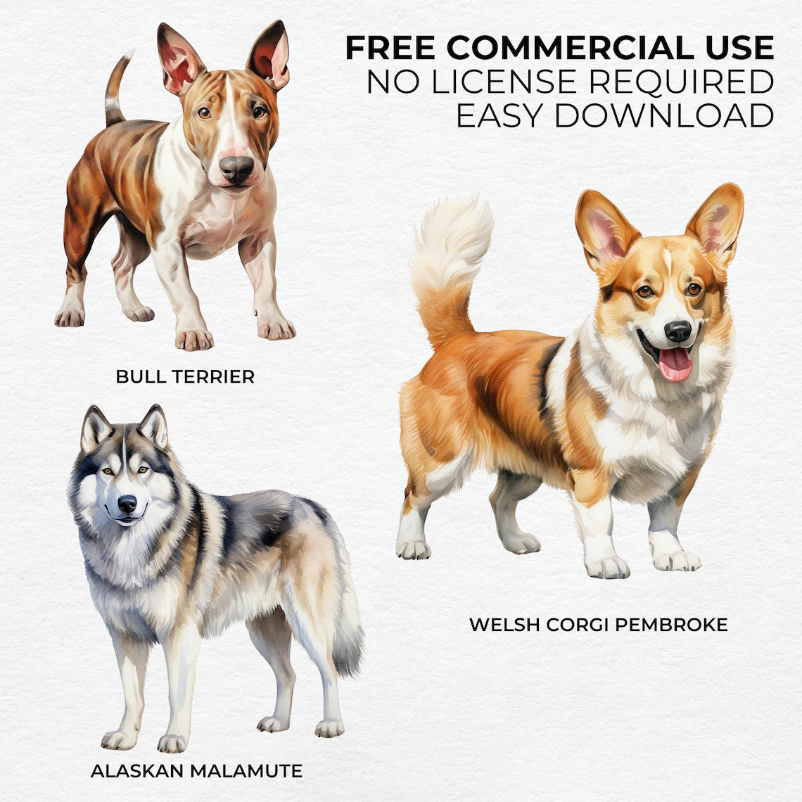 Watercolor Dogs Clipart | 30 Dog Breeds Clipart Bundle, Puppy Dog ...