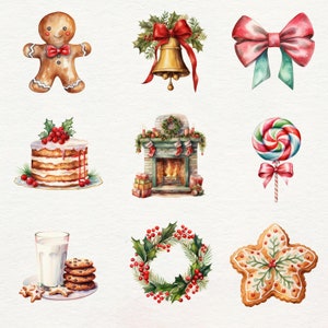 Christmas Clipart Bundle | 40 Watercolor Christmas Pngs, Winter Clipart ...