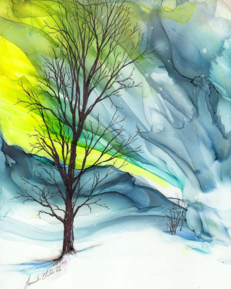 Winter Tree Original Painting - Etsy