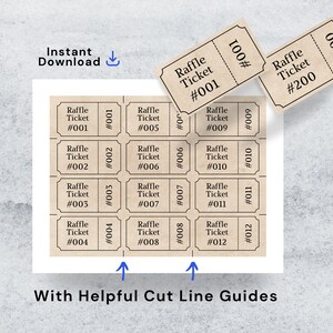 Antique Printable Numbered Raffle Ticket Vintage Style Enter to Win ...