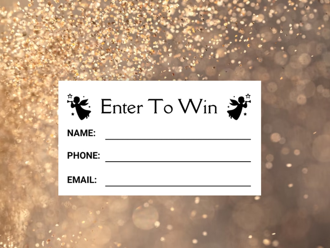 Christmas Angel Printable Raffle Ticket Template Holiday Blessing Enter ...