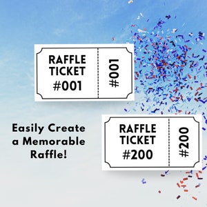 Printable Numbered Raffle Ticket Enter to Win Tickets With Numbers 1 to ...