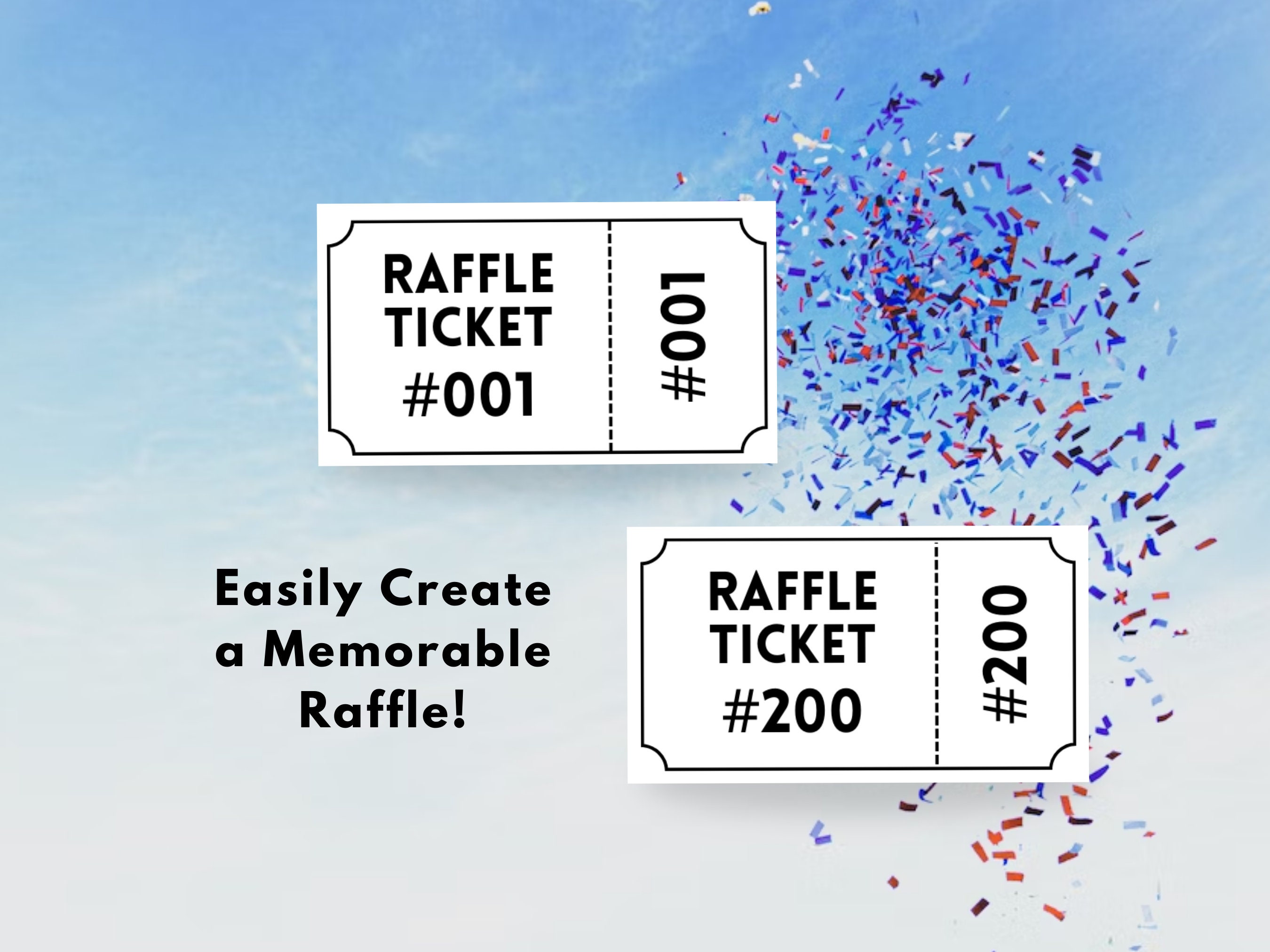 Printable Numbered Raffle Ticket Enter to Win Tickets With Numbers 1 to ...