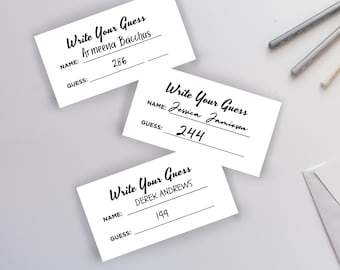 Printable PDF Guess How Many Raffle Ticket Template Guessing Game Draw ...