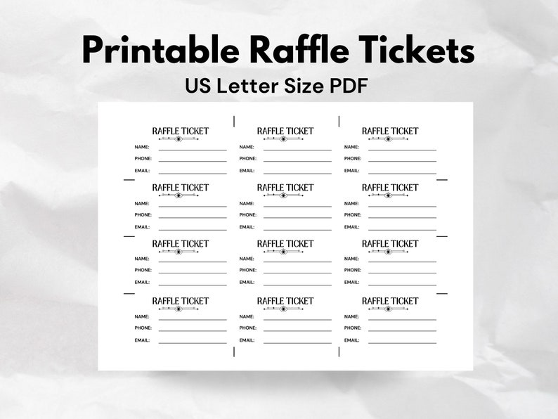 Art Deco Raffle Tickets Minimal Raffle Enter to Win Tickets Geometric ...