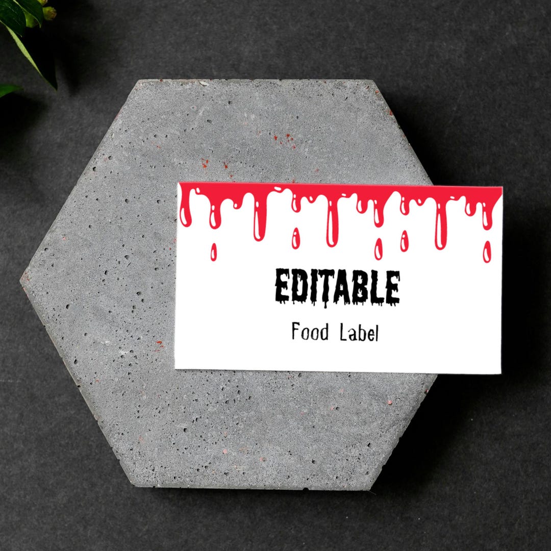 Editable Spooky Place Card Canva Template Halloween Food Label Tent ...