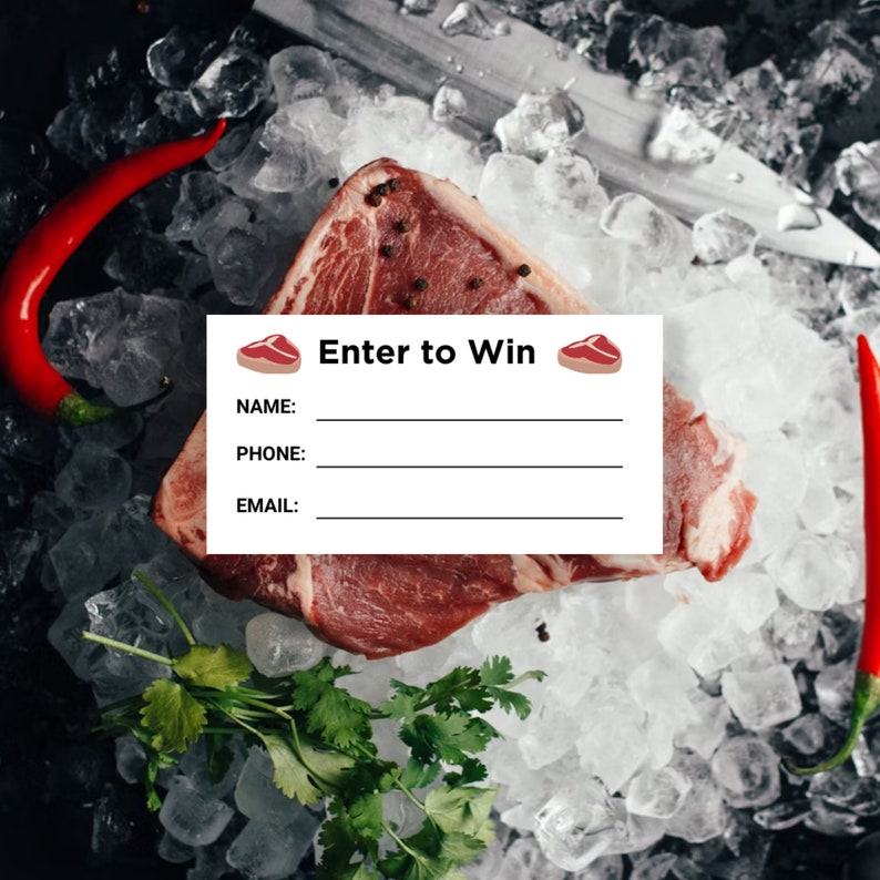 Meat Raffle Printable Raffle Ticket Template Enter to Win Draw Tickets ...