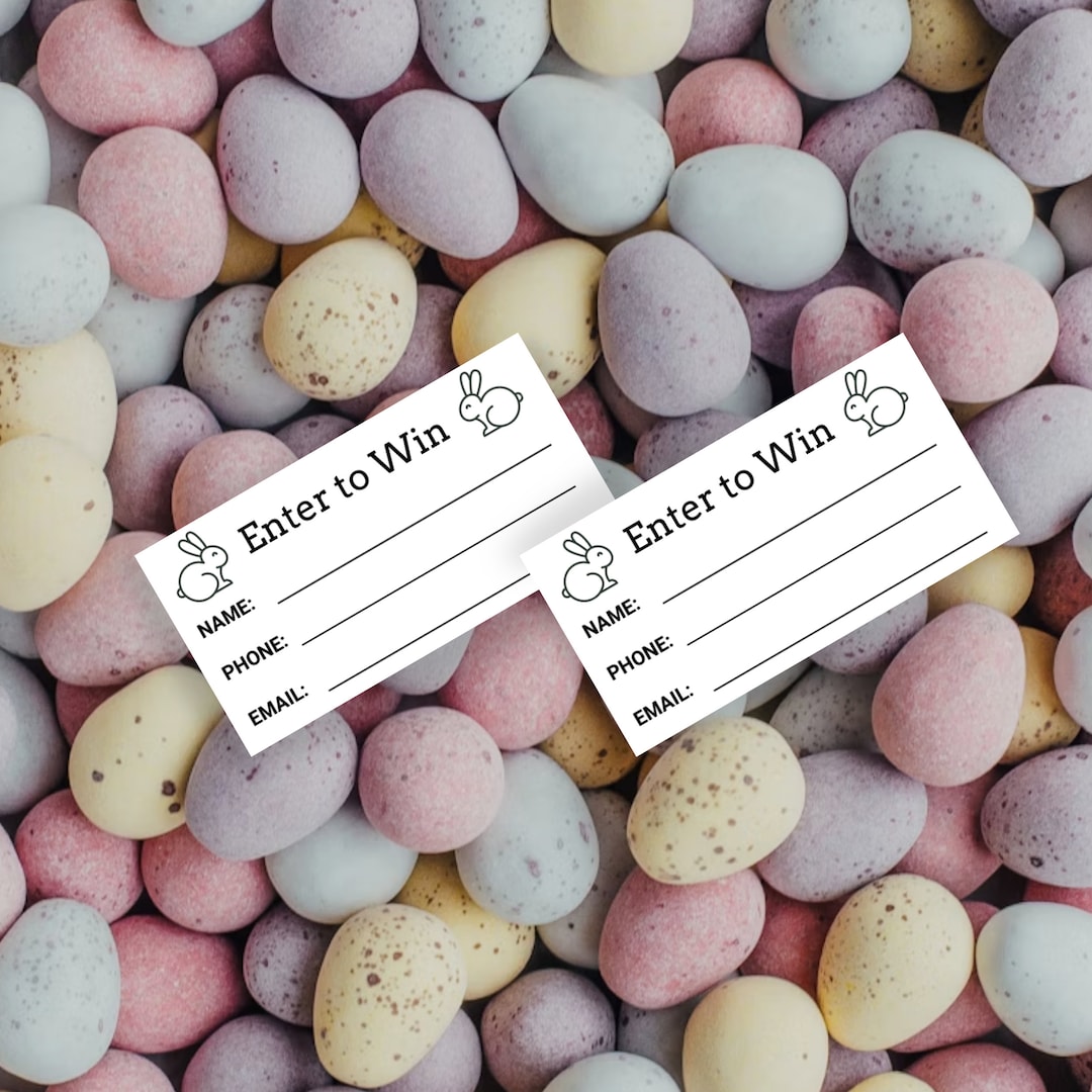 Rabbit Printable Raffle Ticket Template Cute Easter Bunny Enter to Win ...