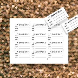Sparkle Printable Raffle Ticket Template Cute Enter to Win Draw Tickets ...