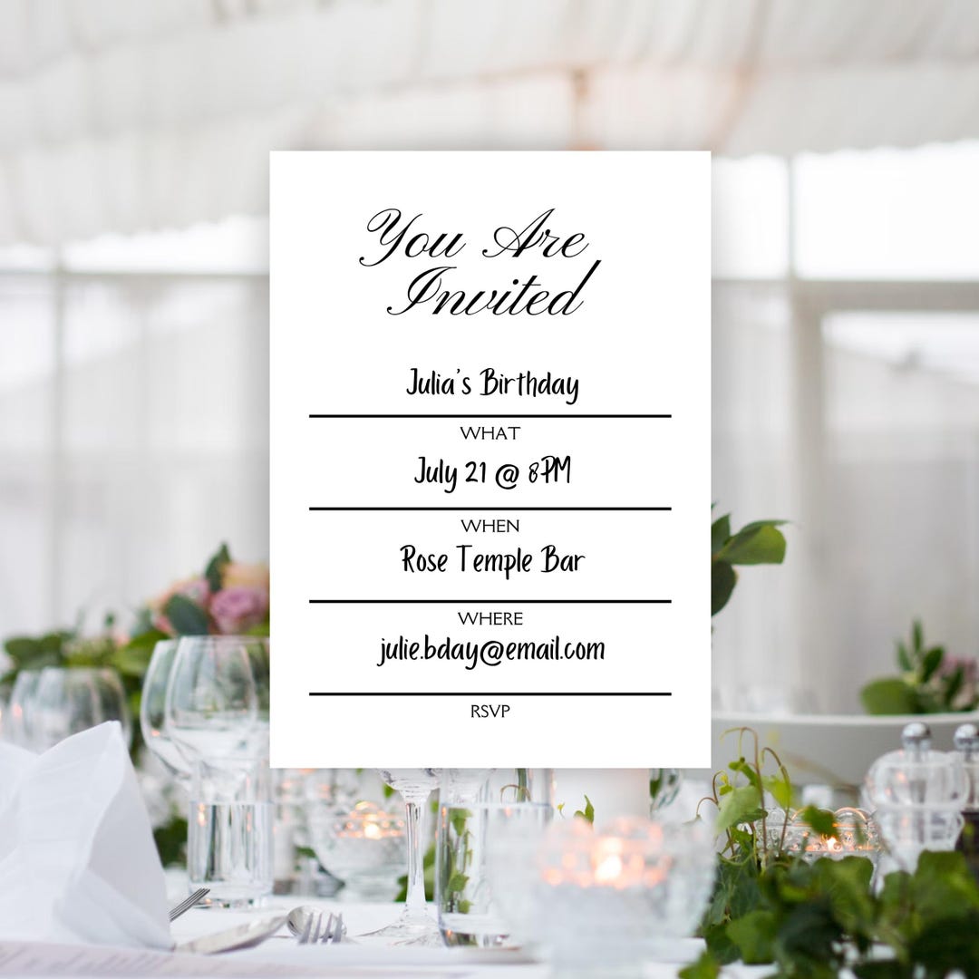 Elegant Printable Fill in the Blank Invite Template Instant Download ...