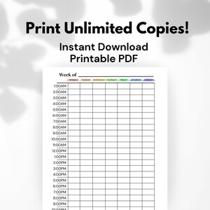 Printable Student Planner 24 Hour Time Block Planner Class Schedule ...