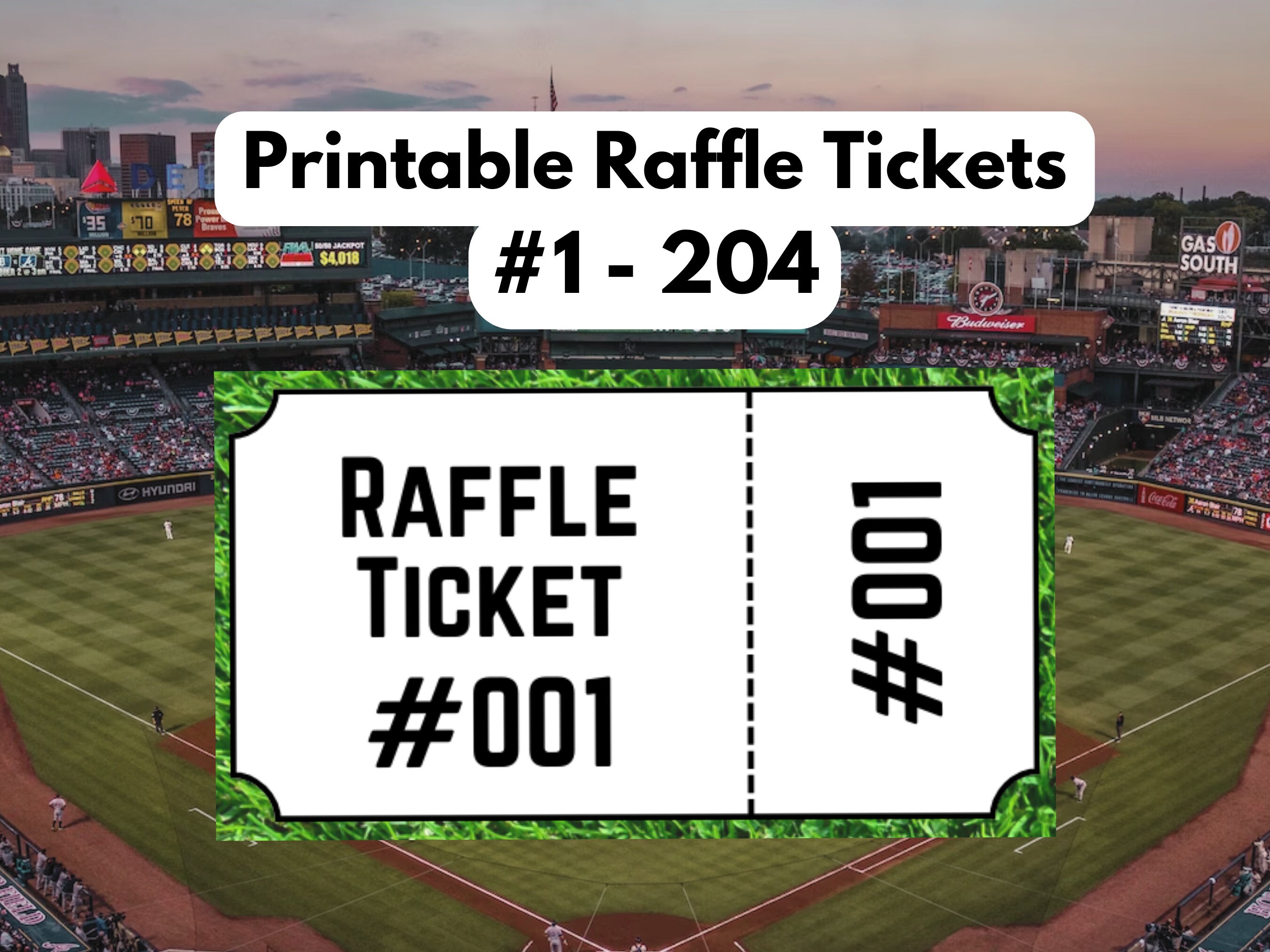 Sports Raffle Ticket Printable Numbered Raffle Ticket Enter to Win ...