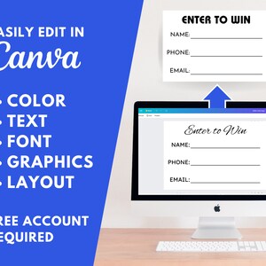 Modern Printable Raffle Ticket Template for Canva Editable Custom Draw ...