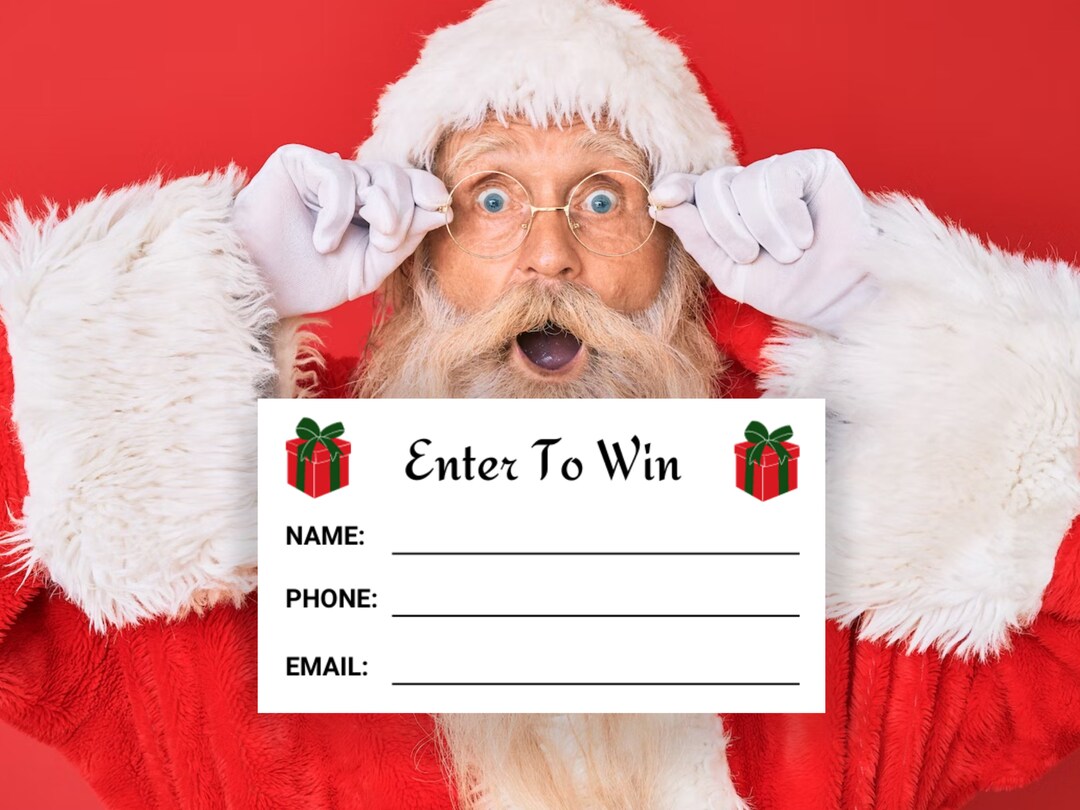 Christmas Present Printable Raffle Ticket Template Wrapped Gift Enter ...
