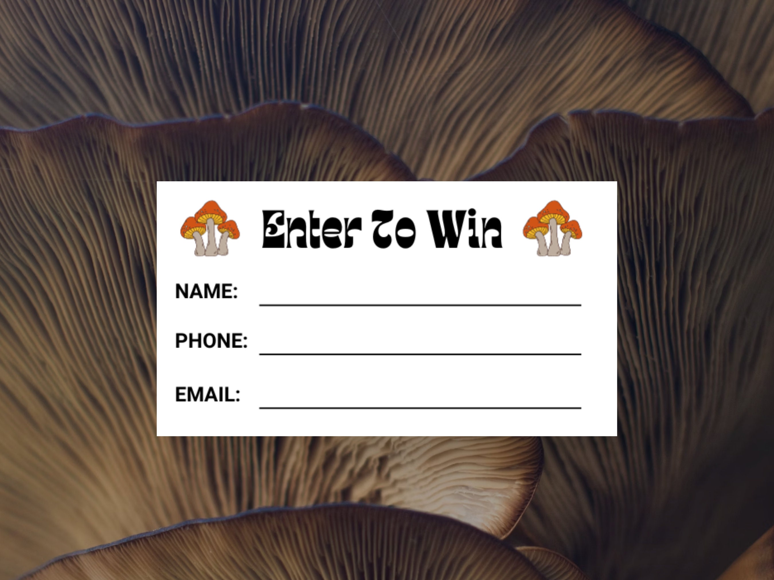 Groovy Printable Raffle Ticket Template Mushroom Enter to Win Draw ...