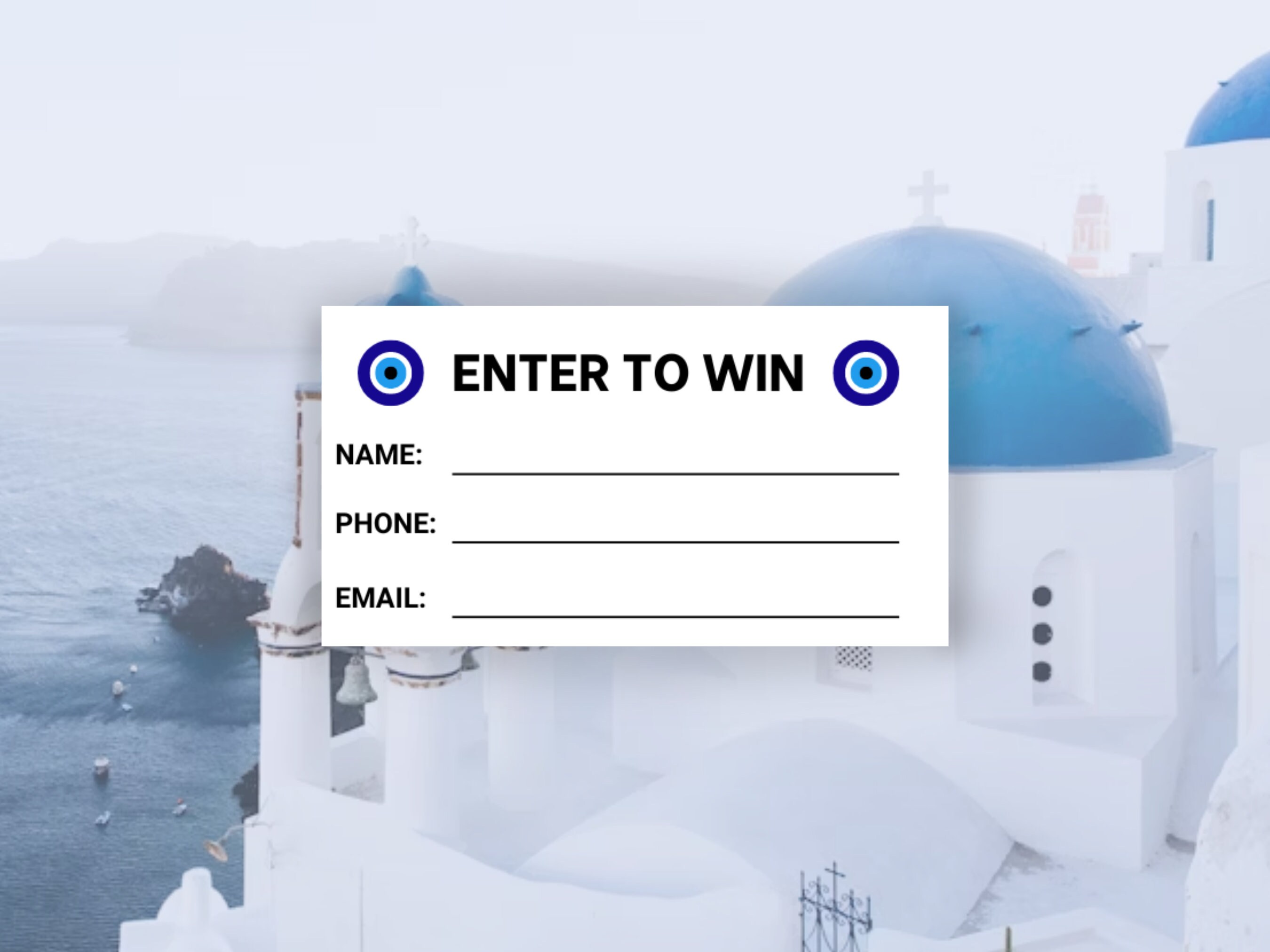 Printable Evil Eye Raffle Ticket Template Nazar Amulet Enter to Win ...