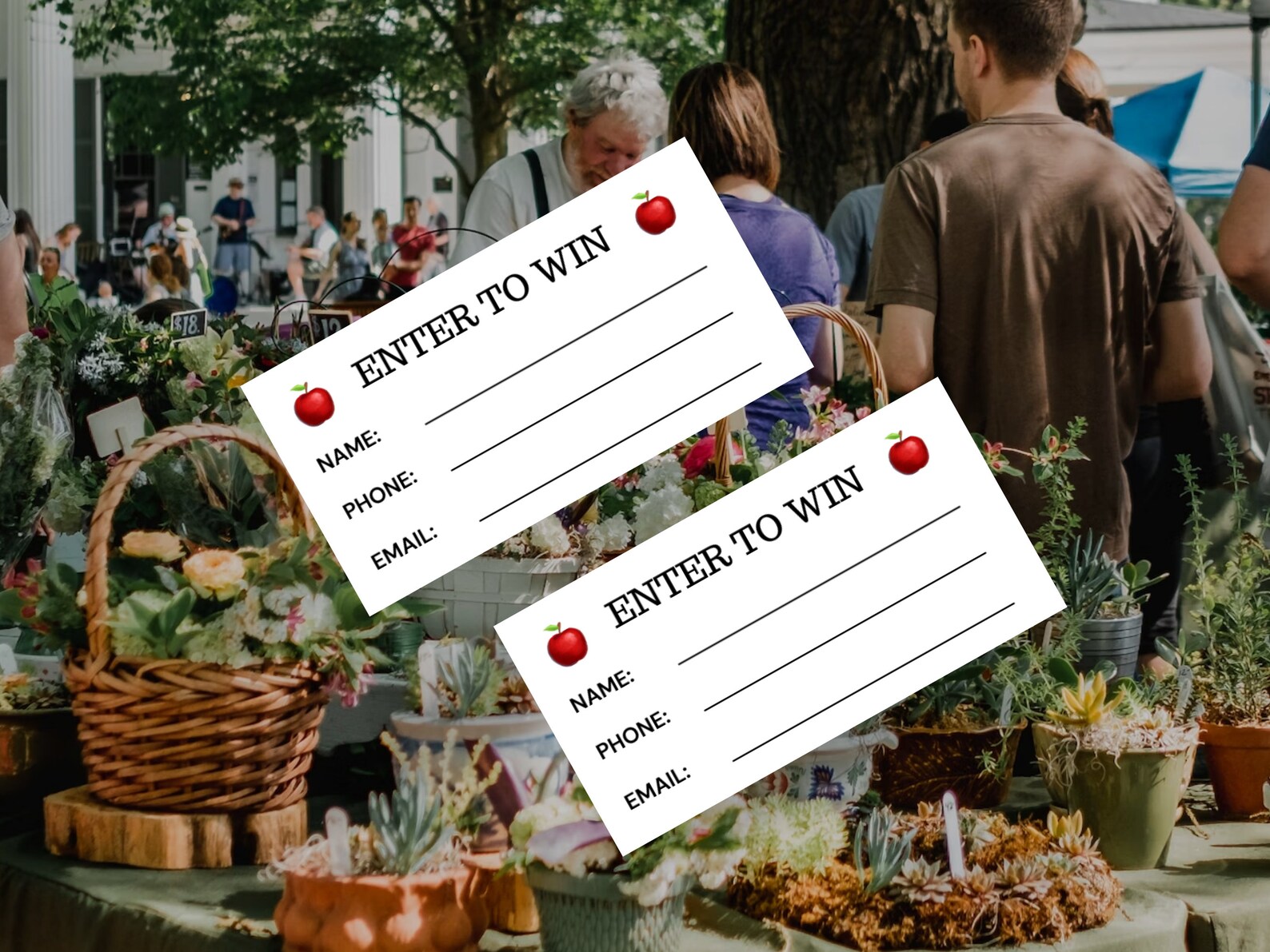 Red Apple Printable Raffle Ticket Template Fruit Market Stand Enter to ...